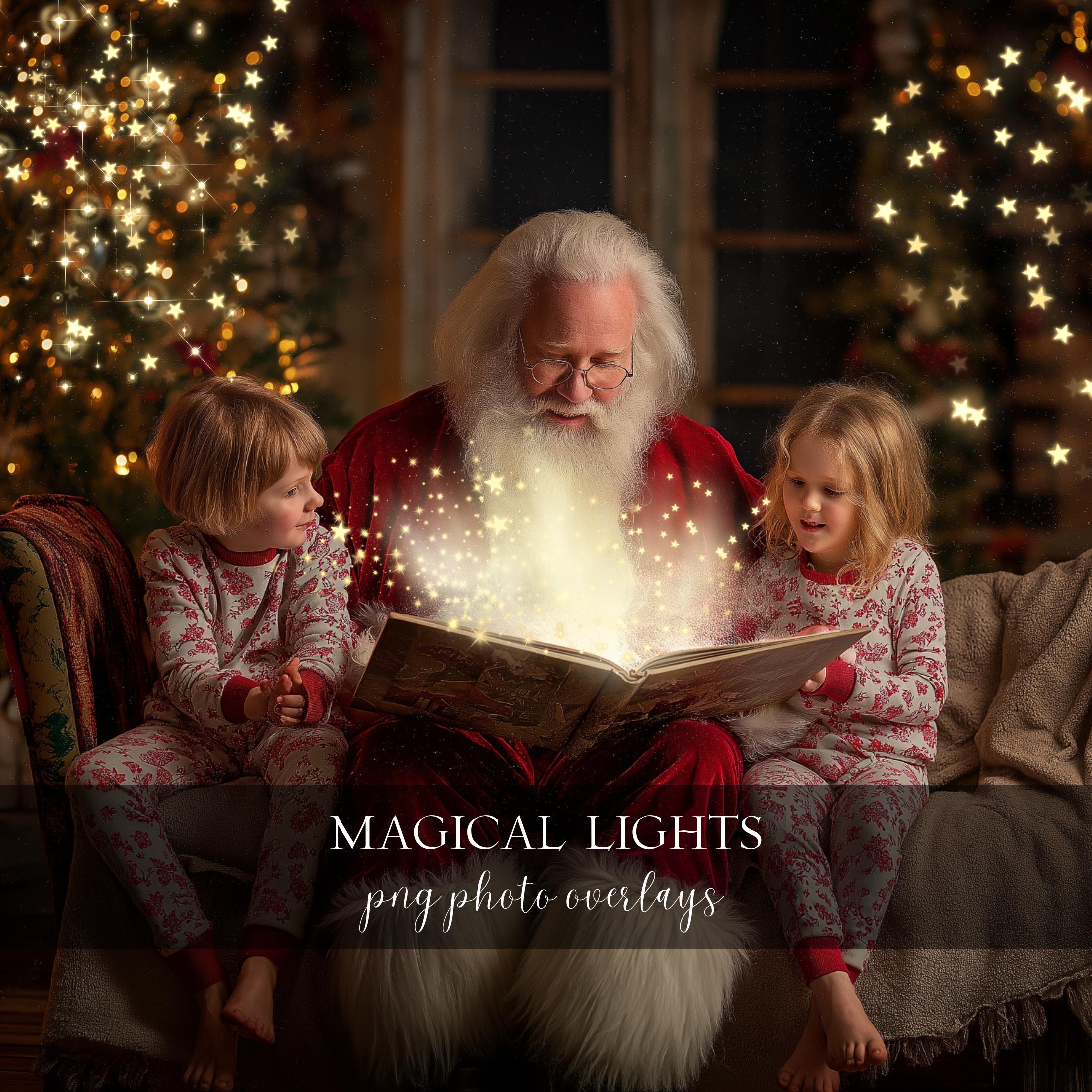 50 Magic Christmas Light Photoshop Overlays, Fairy Lights, PNG Photo ...