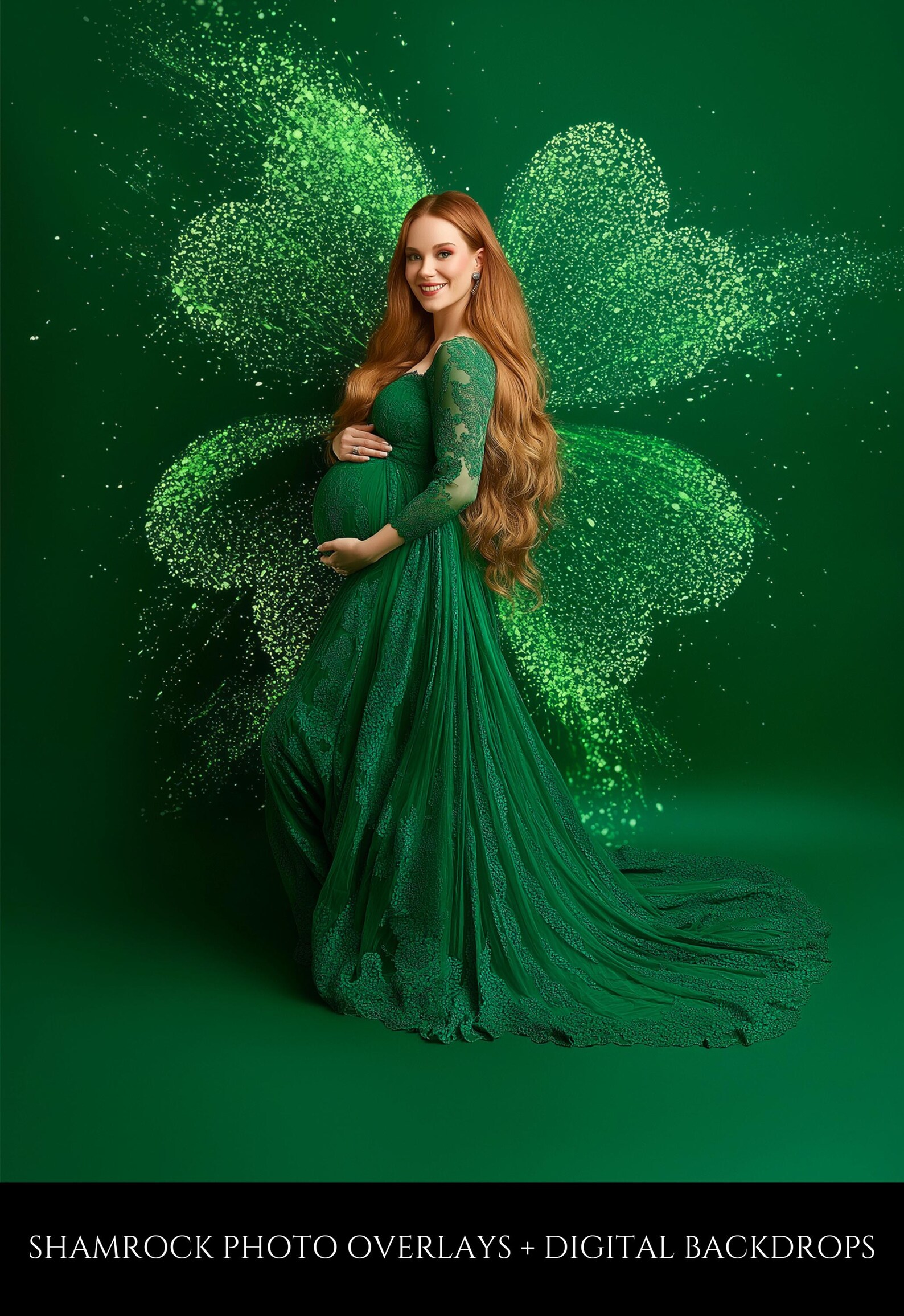 St Patrick's Day Shamrock Photoshop Overlays and Backgrounds, Fine Art ...