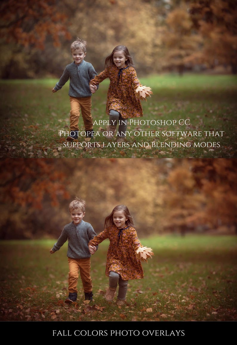 60 Fall Colors Photo Overlays: Warm Light, Pastel Photoshop Filters ...
