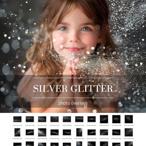 42 Silver Glitter Photo Overlays Photoshop Effect for Composite ...