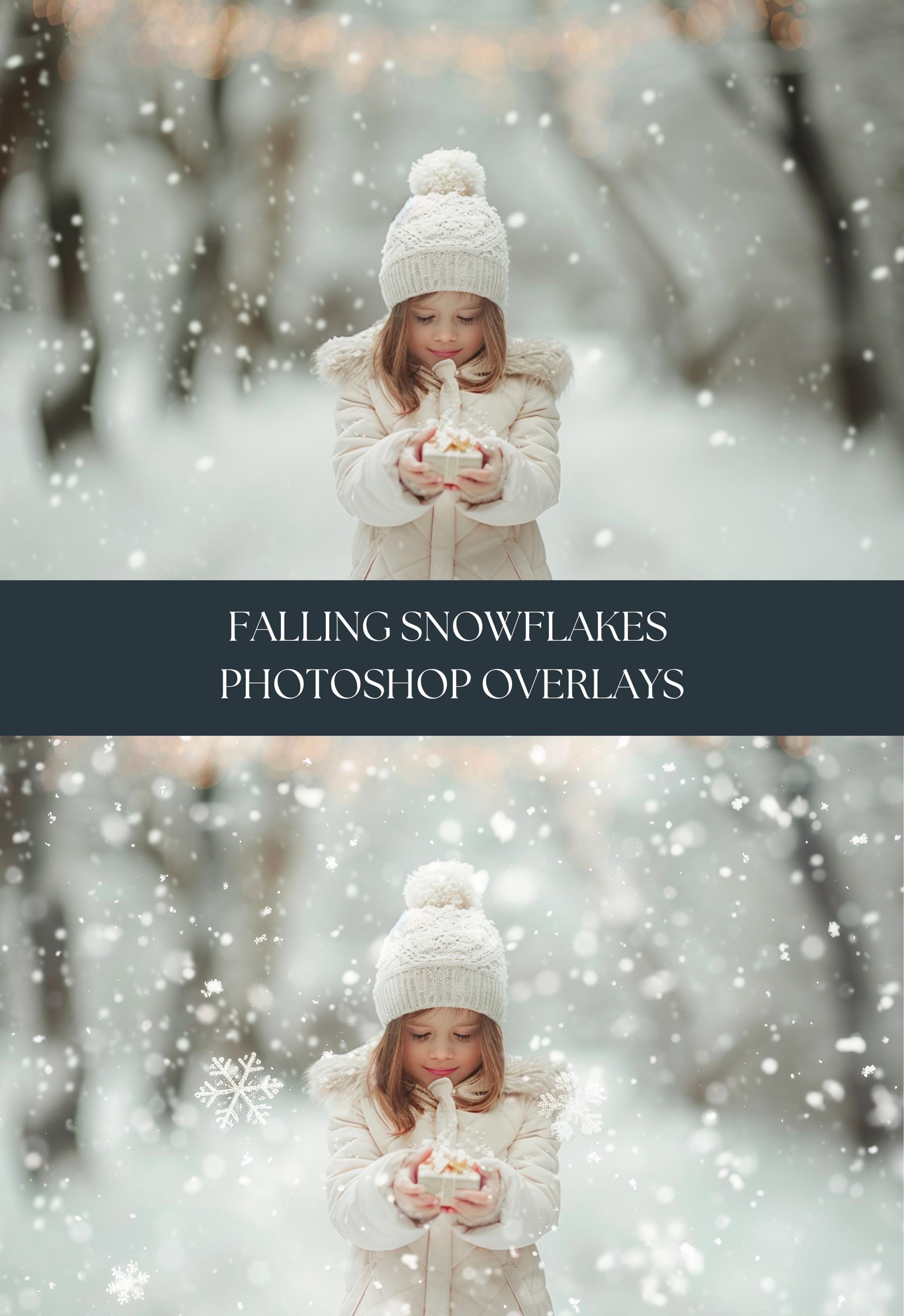 Falling Snowflakes Photoshop Overlays for Composite Photography Snow ...