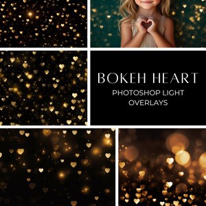 Valentine Heart Bokeh Light Photoshop Photo Effect Overlays for ...