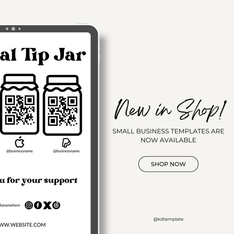 Printable Virtual Tip Jar Venmo Payment Sign, QR Code Sign Canva ... Printable Virtual Tip Jar Venmo Payment Sign, QR Code Sign Canva ...