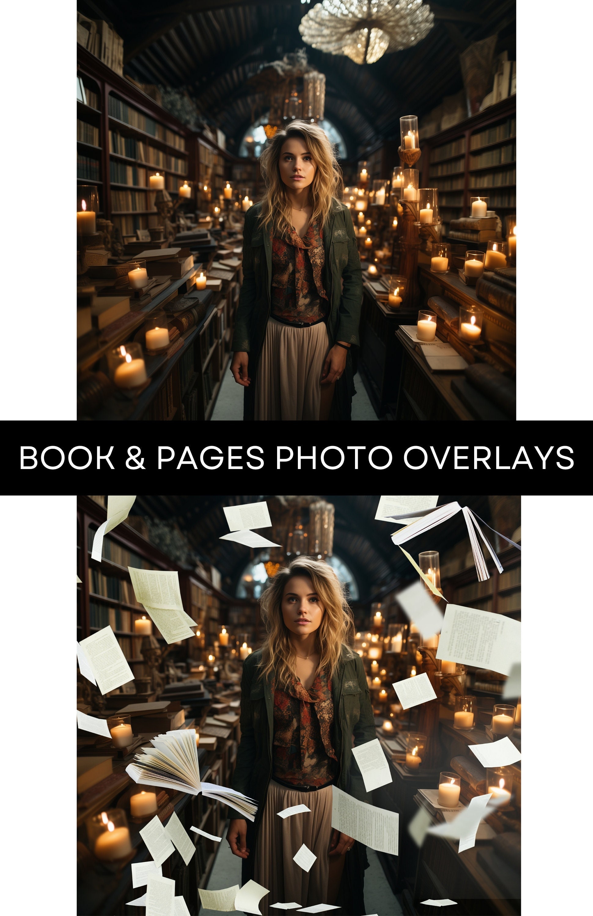 Book and Flying Pages Vintage Book Overlays for Composite Photography ...