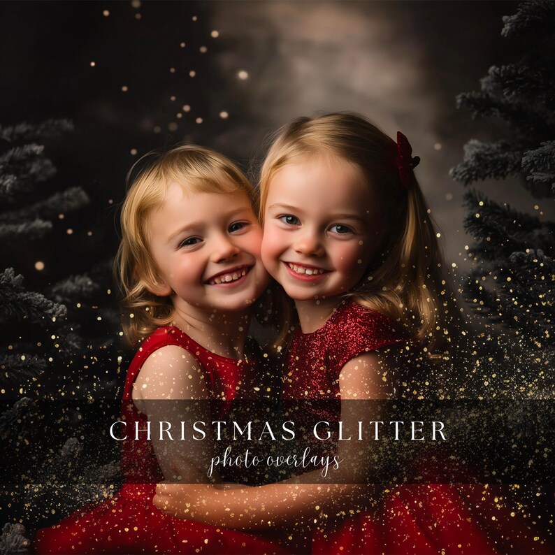 65 Christmas Glitter Photoshop Overlays, Blowing Glitter Photo Effect ...
