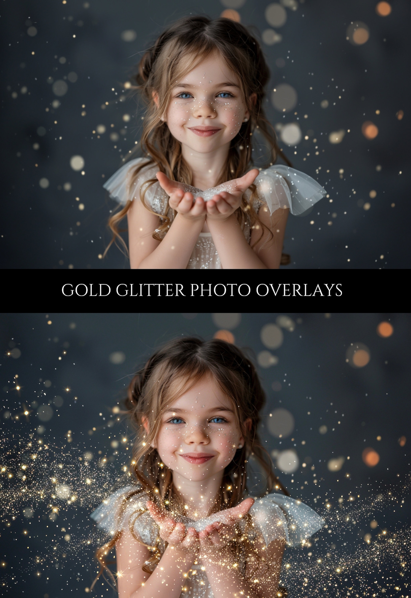Gold Glitter Photo Overlays Photoshop Effect for Composite Photography ...