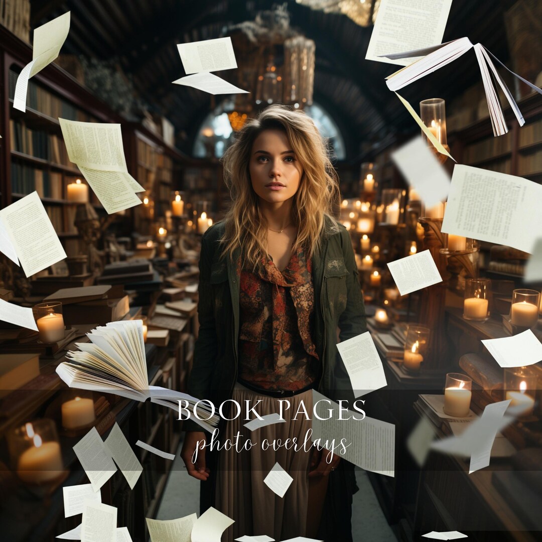 Book and Flying Pages Vintage Book Overlays for Composite Photography ...