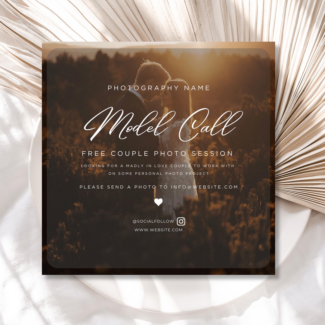 Photography Model Call Flyer Template, Casting Call, Editable Canva ...