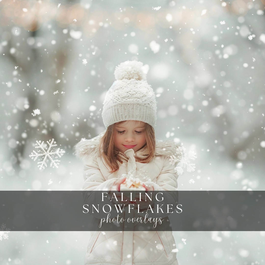 Falling Snowflakes Photoshop Overlays for Composite Photography Snow ...