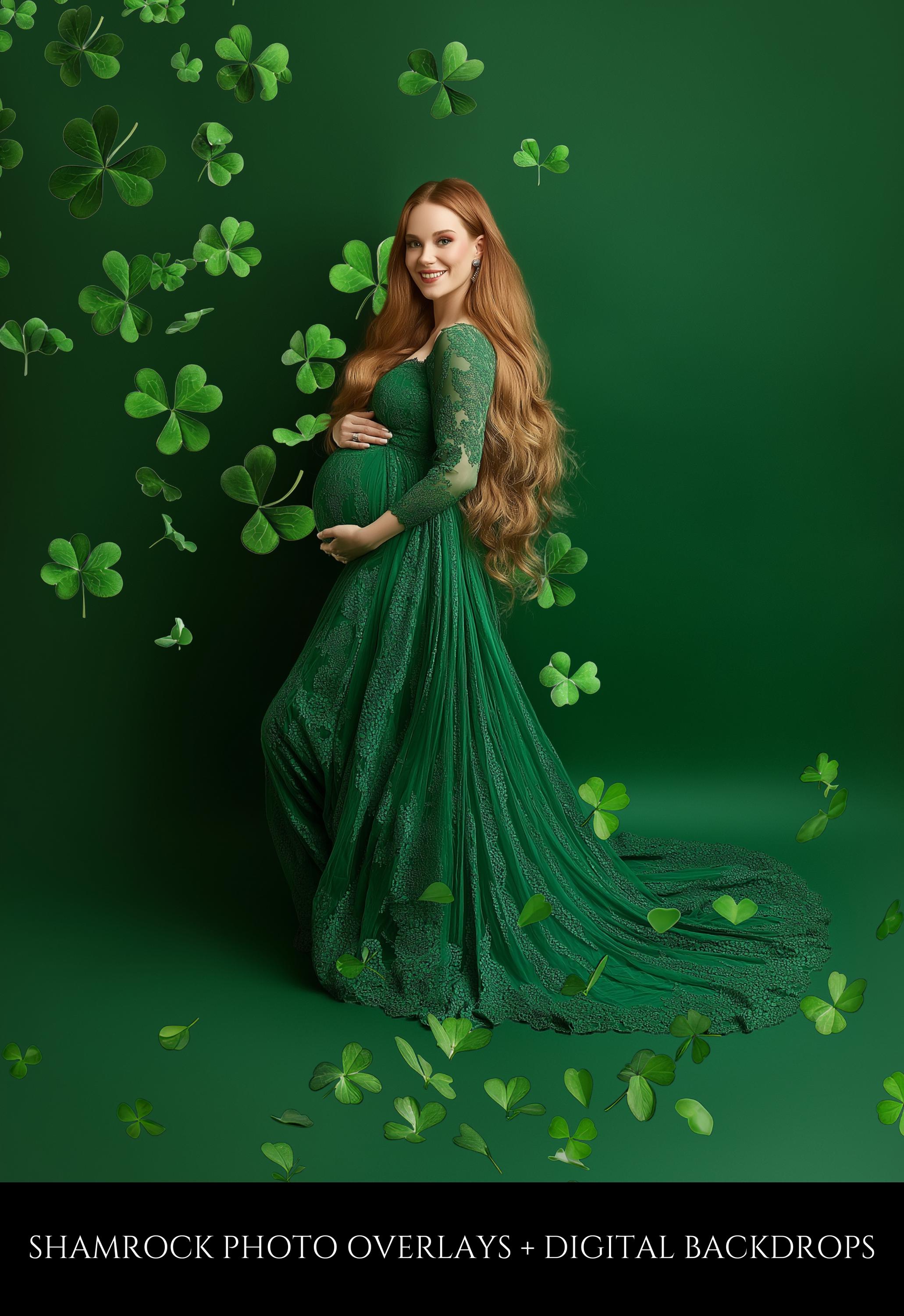 St Patrick's Day Shamrock Photoshop Overlays and Backgrounds, Fine Art ...