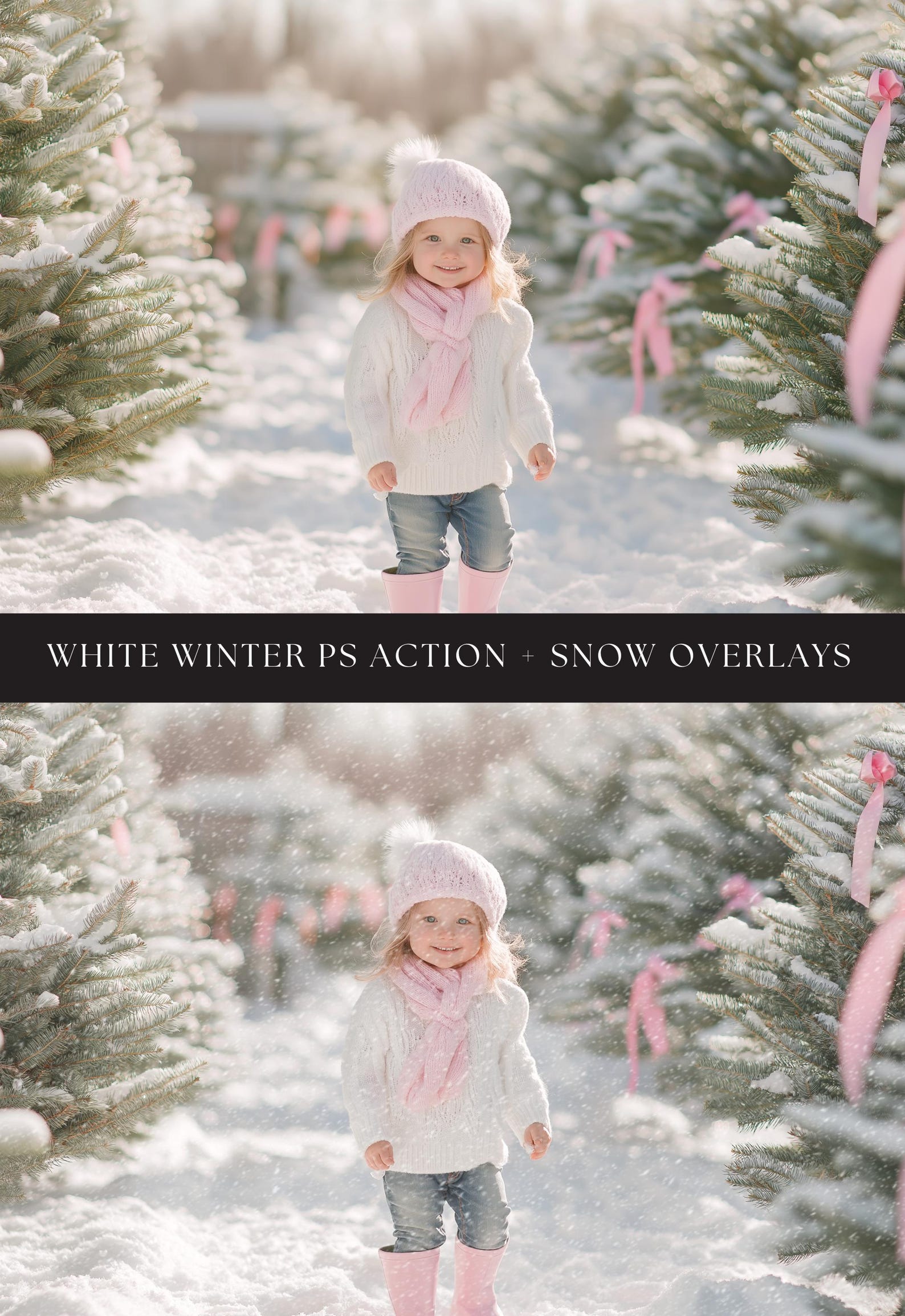 White Winter Photoshop Action Falling Snow Photo Overlays Snowflake ...