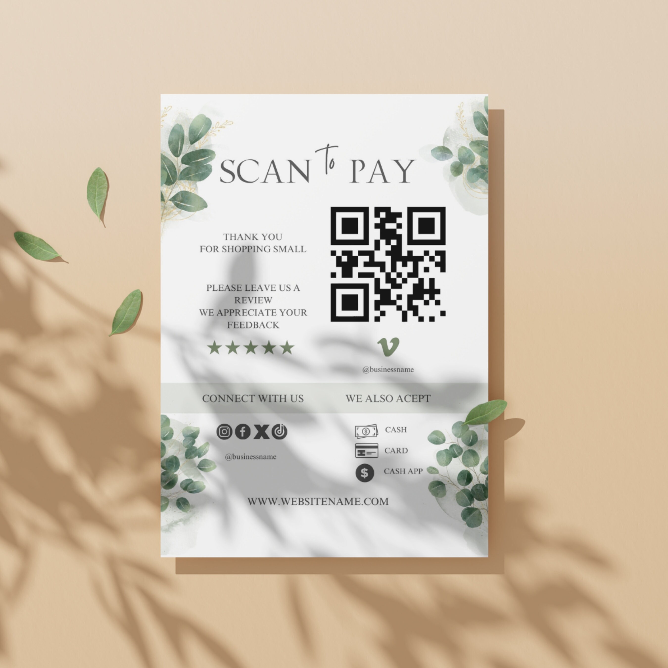 Scan to Pay Template, Scan to Pay Sign, QR Code Sign Template, Scan to ...