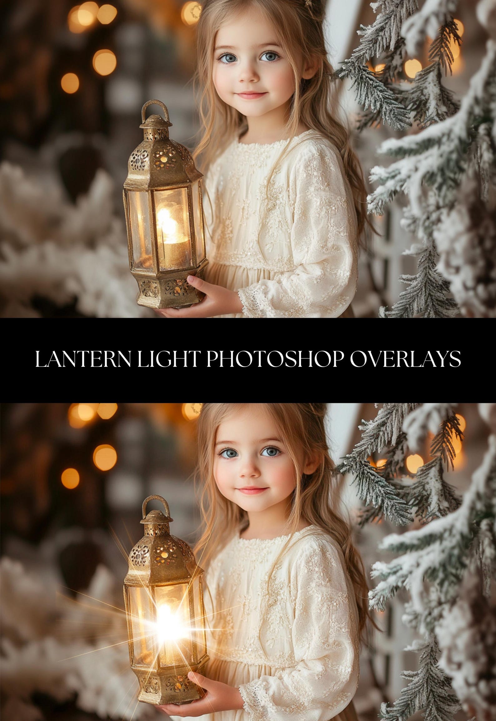 Lantern Light Christmas Photo Overlays Photoshop Effect, Photography ...