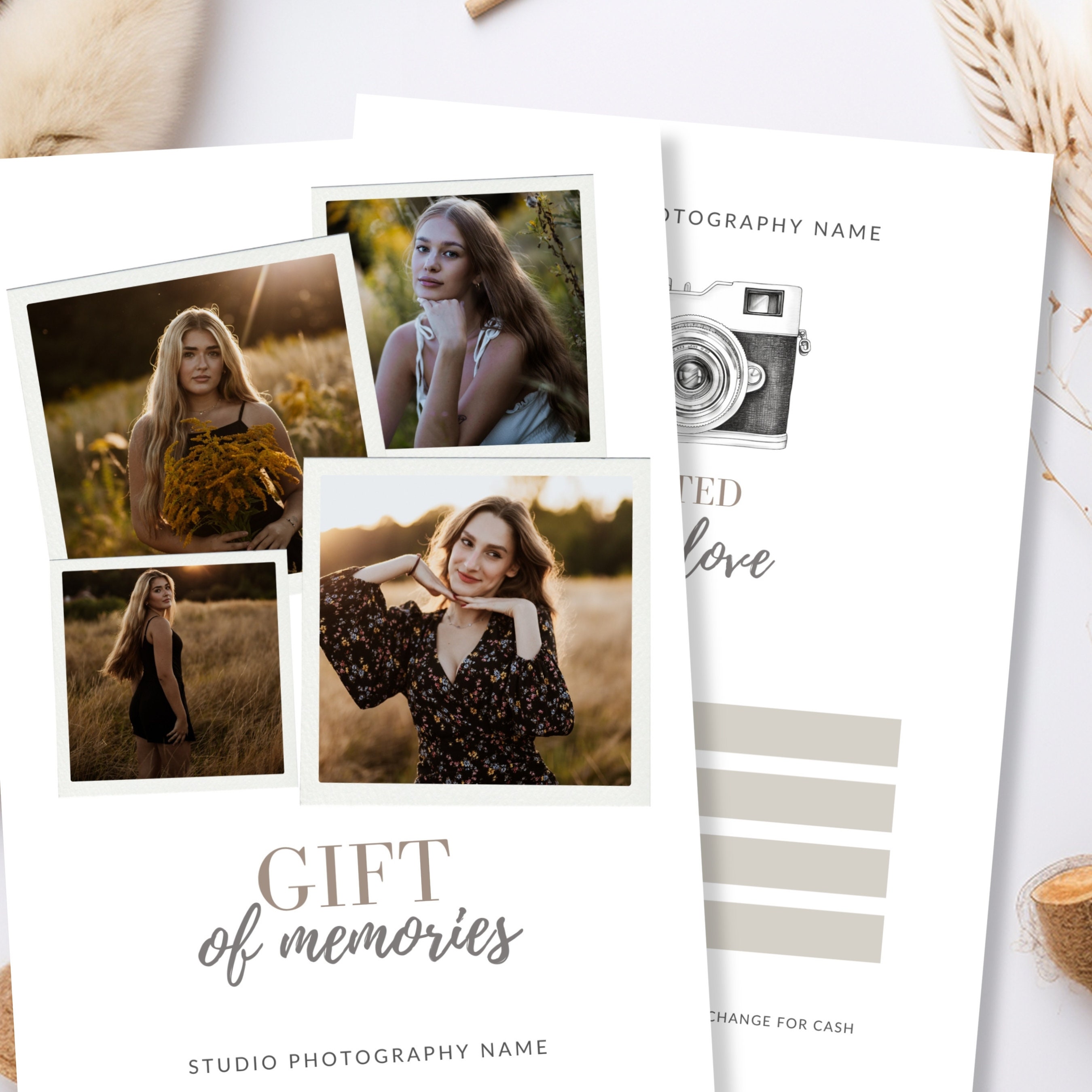 Photography Gift Certificate Template: Editable Photo Session Voucher ...
