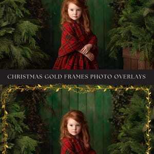 Gold Christmas Frames PNG Photo Overlays, Photoshop Overlays, Digital ...