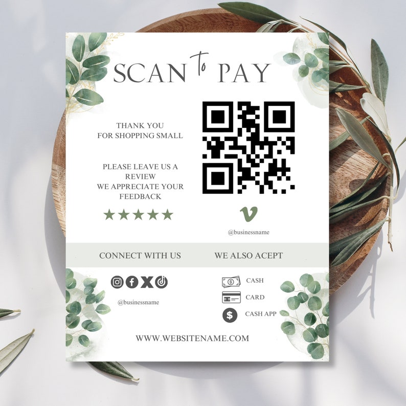 Scan to Pay Template, Scan to Pay Sign, QR Code Sign Template, Scan to ...