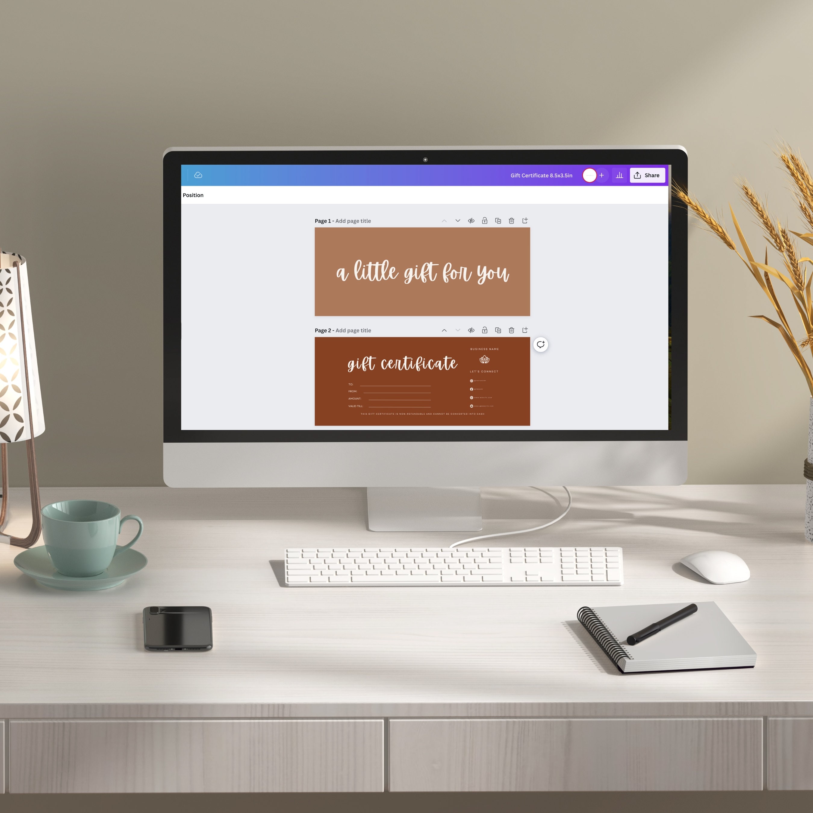 Gift Certificate Canva Template, Photography Gift Voucher, Printable ...