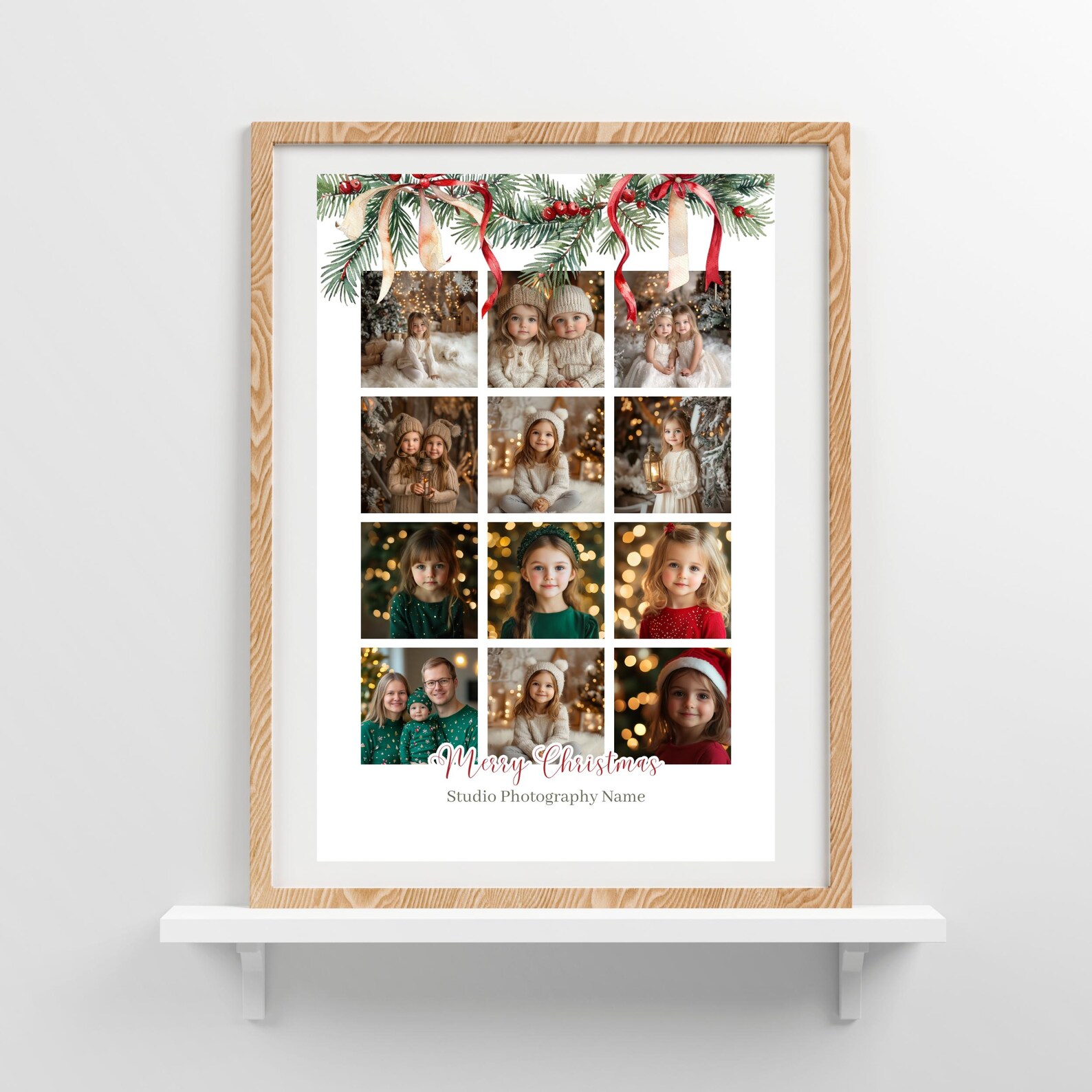 Christmas Photo Collage Template: Editable Holiday Poster (8x12in ...