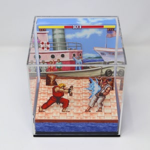 STREET FIGHTER II Cube Diorama Deluxe Size 15cm X 5cm Game Cube Display ...