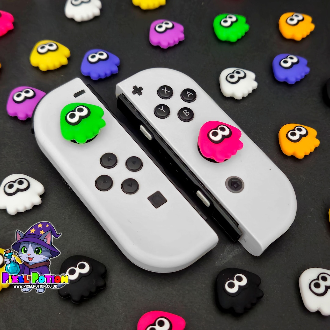 Splatoon Inkling Squid Style Switch Thumb Grips for Joycon Joystick ...