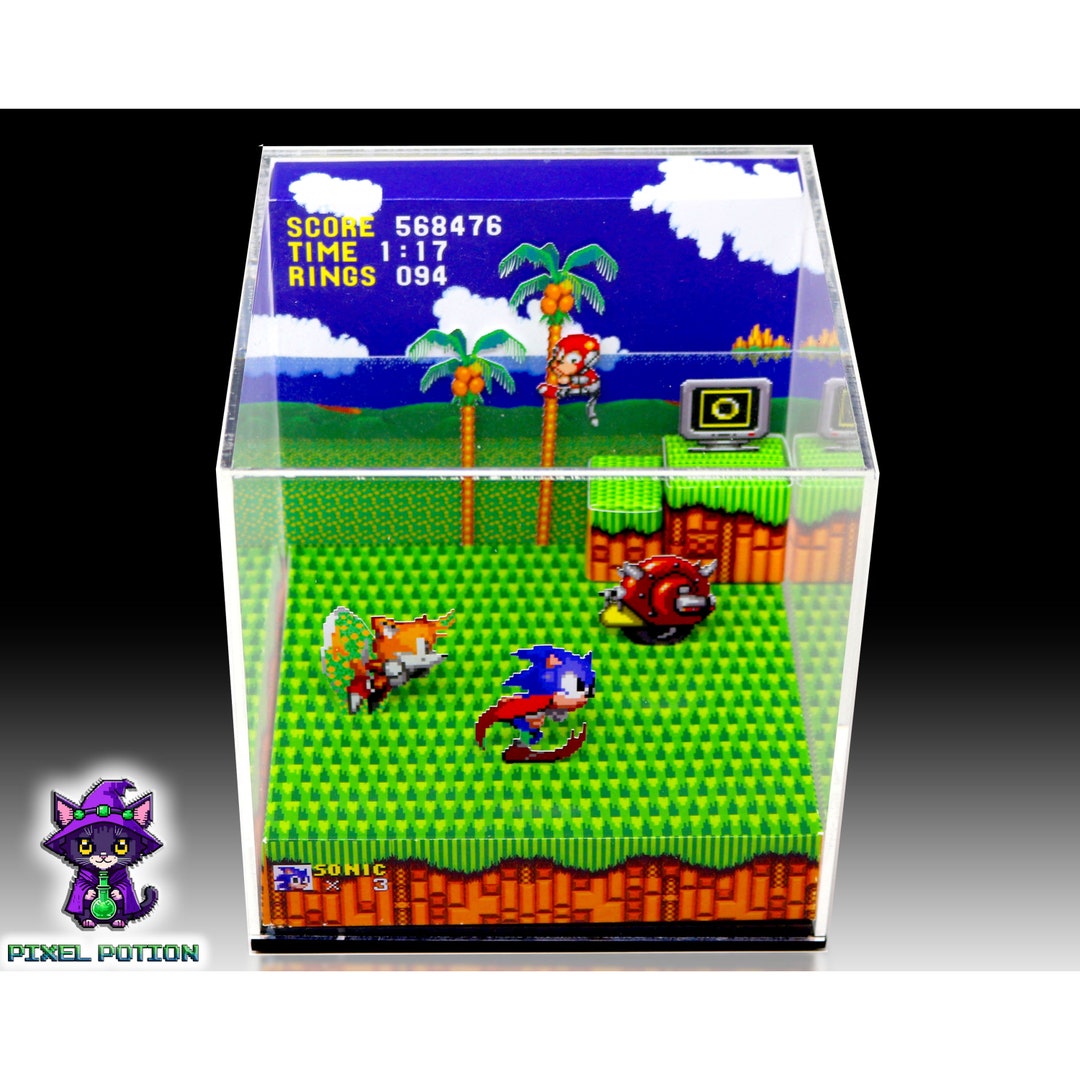 Sonic the Hedgehog Cube Diorama Deluxe Size 15cm X 5cm Game Cube ...