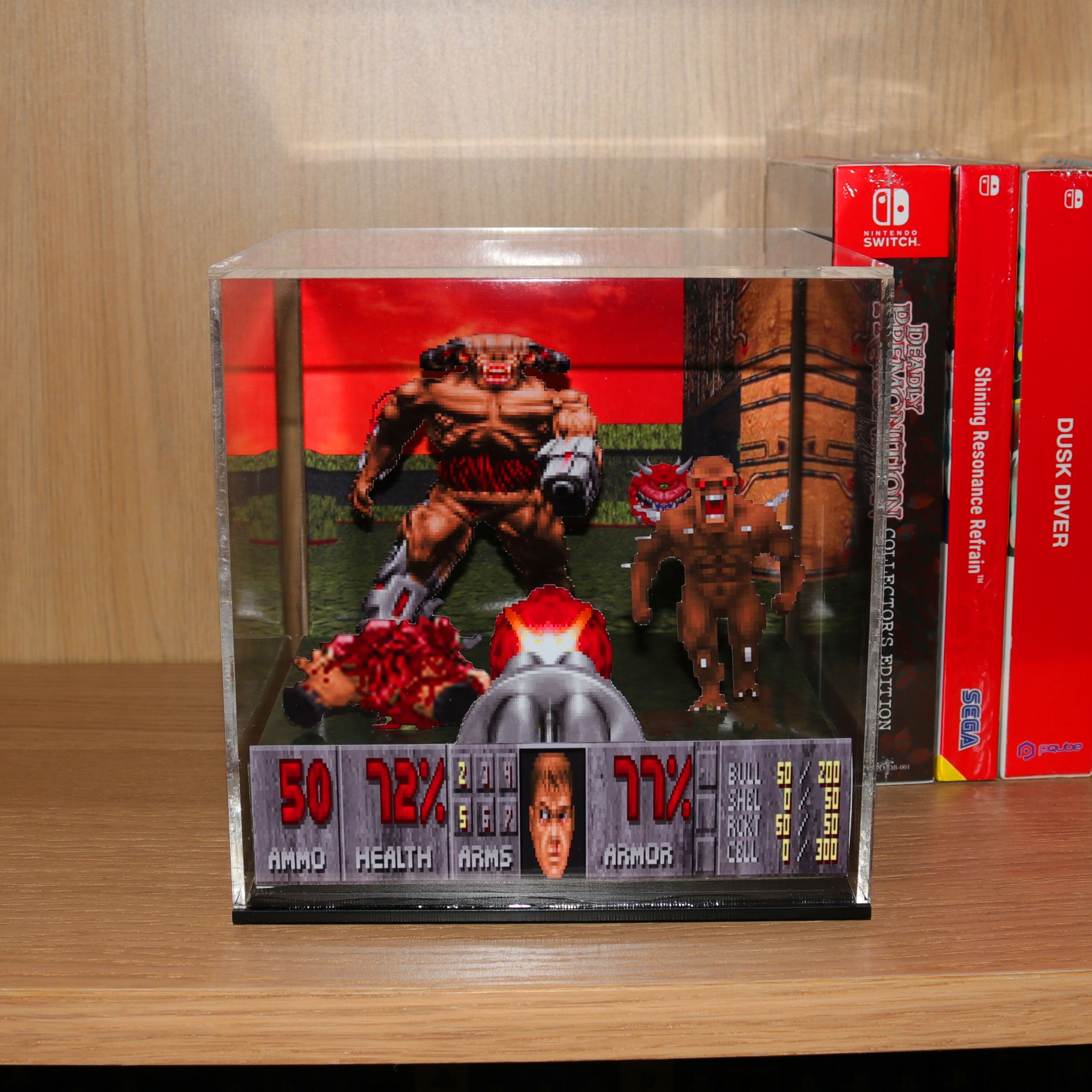 DOOM 3D Retro Gaming Cube Diorama Featuring Cyber Demon | Etsy