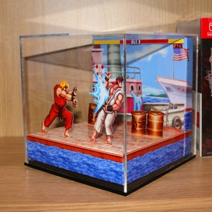 STREET FIGHTER II Cube Diorama Deluxe Size 15cm X 5cm Game Cube Display ...