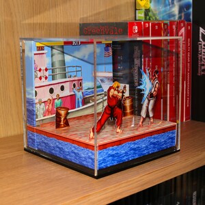 STREET FIGHTER II Cube Diorama Deluxe Size 15cm X 5cm Game Cube Display ...