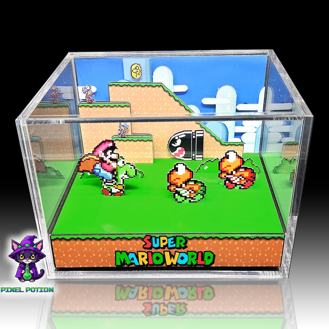 Super Mario World Cube Diorama - Rectangle Deluxe Size - 16.5cm X 10cm ...