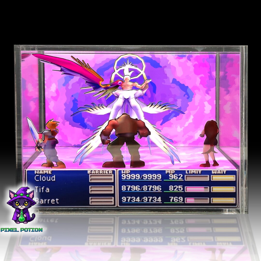 Final Fantasy VII Sephiroth One Winged Angel Cube Diorama - Rectangle ...