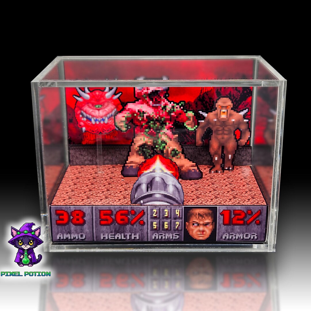 DOOM Cube Diorama Rectangle Deluxe Size 16.5cm X 10cm X 9.5cm Game Cube ...