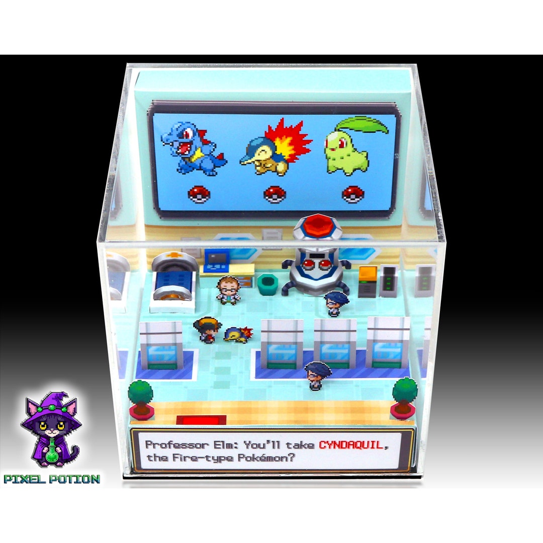 POKEMON Gold Silver GEN 2 Lab Deluxe Size 15cm X 5cm Game Cube Display ...