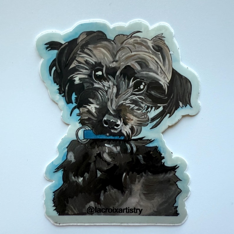 Black Dog Sticker: Waterproof Vinyl Pet Art by Lacroix - Etsy