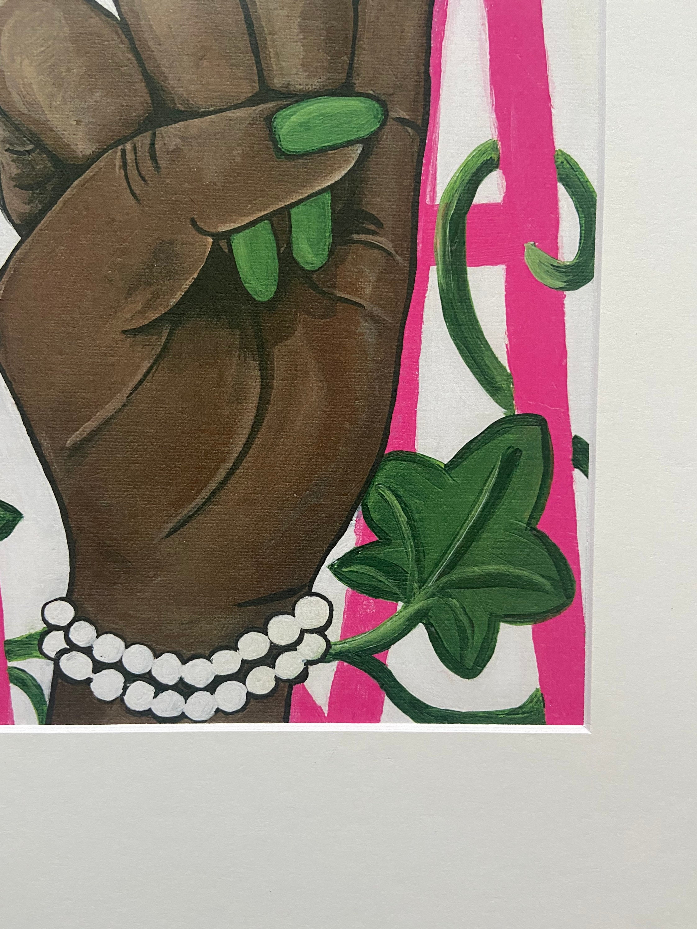 Alpha Kappa Alpha Artist Print Pinkies up Skee Wee Pearls Ivy | Etsy