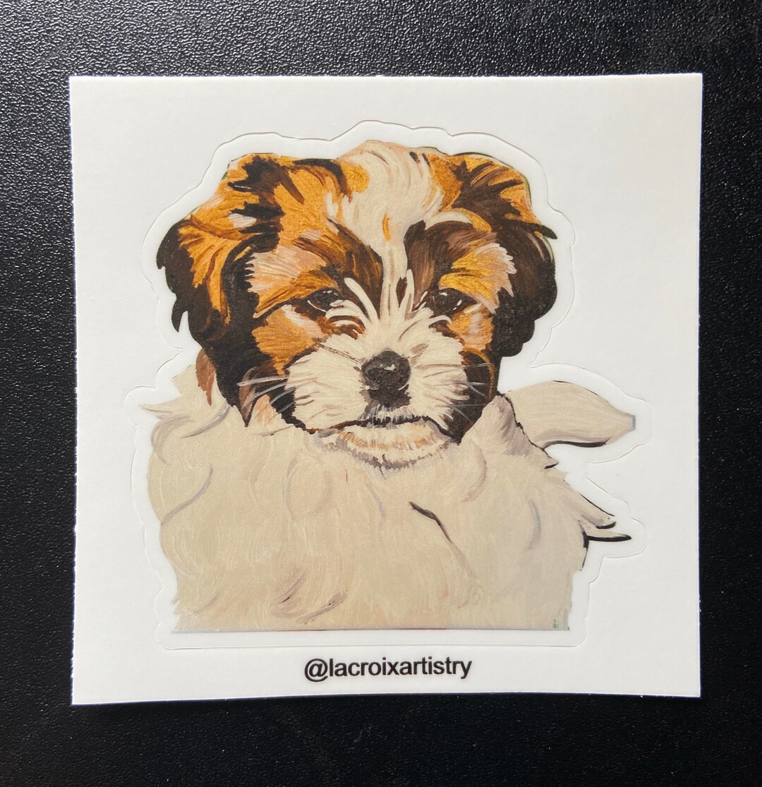 Dog Stickers Shitzu Puppy Sticker Print Art Dog Pet Lover Rehab Rehome ...