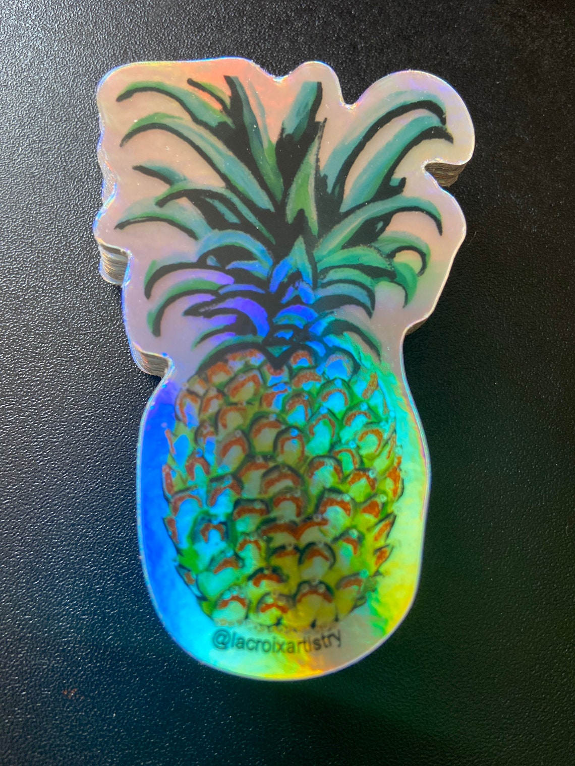 Fruit Sticker Holographic Fruit Pineapple Yellow Sticker Shiny | Etsy