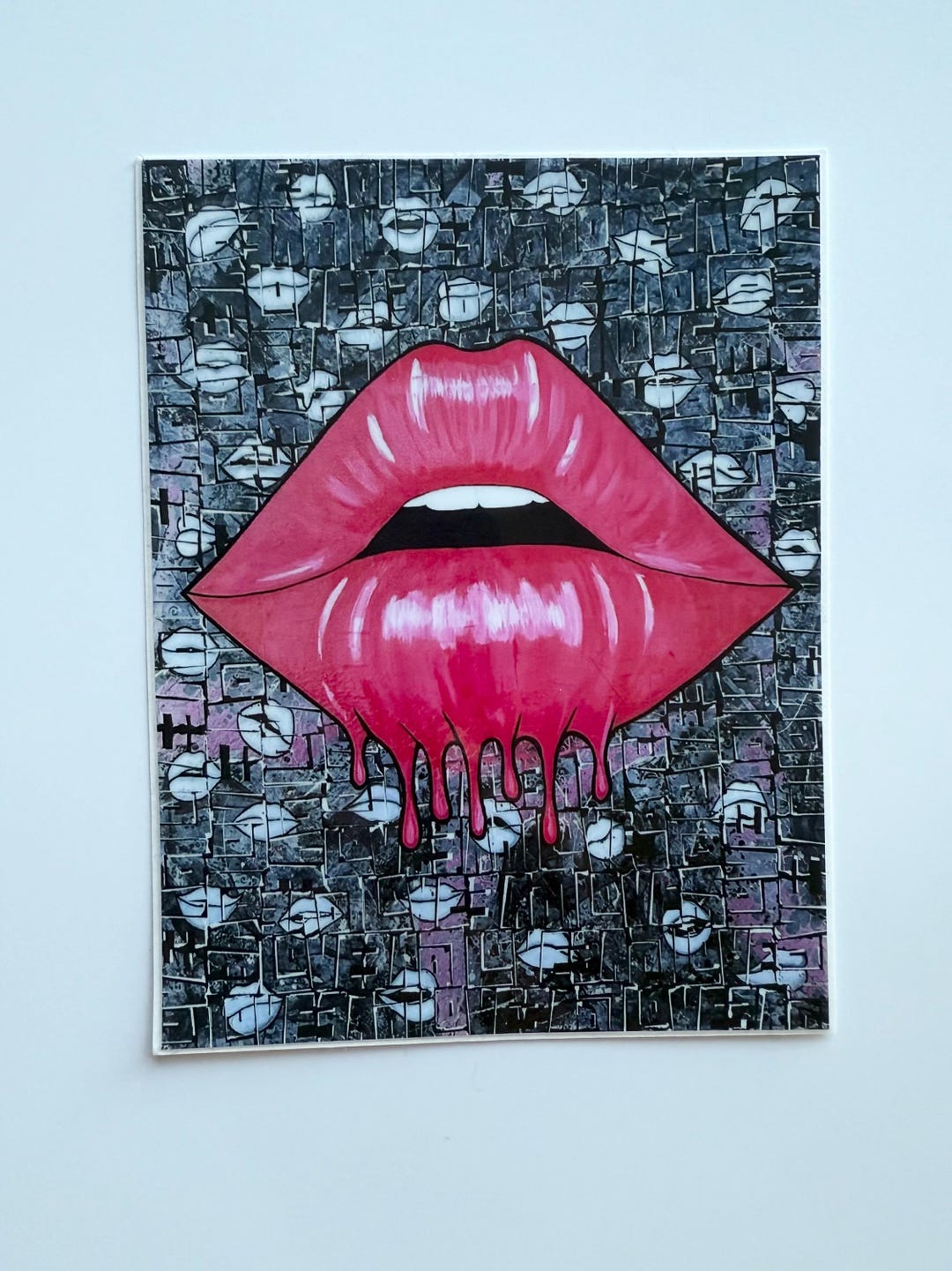 Pink Drip Lip Sticker Vinyl Decal Lacroix Artistry - Etsy