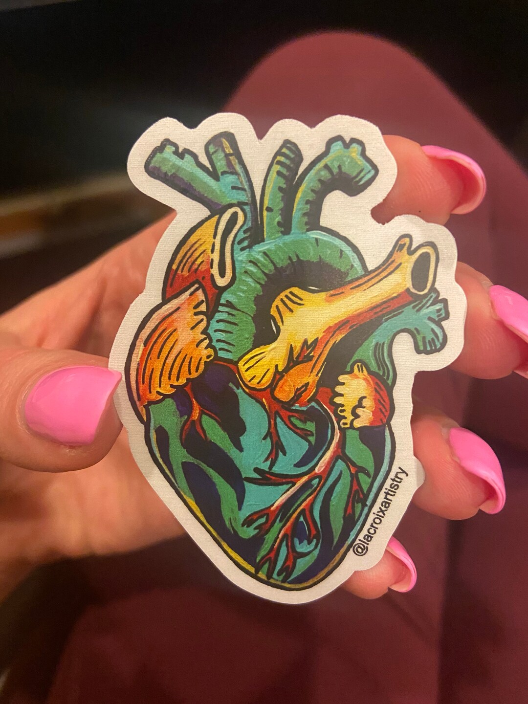 Anatomical Heart 3” Vinyl Die Cut Sticker Lacroix Artistry Hypercolor ...