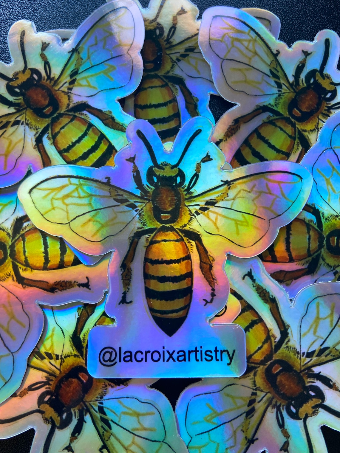 Holographic Sticker Bee Stickers Lacroix Artistry Print | Etsy