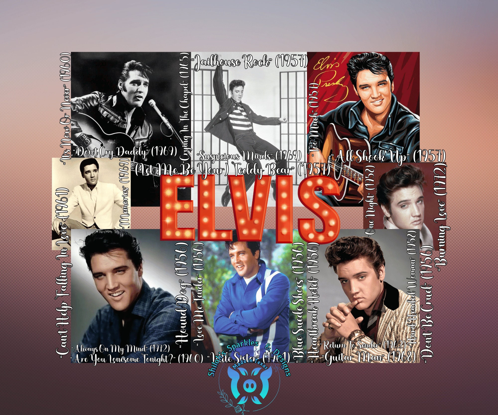 Elvis 10x12 Digital Design, PNG File Download - Etsy