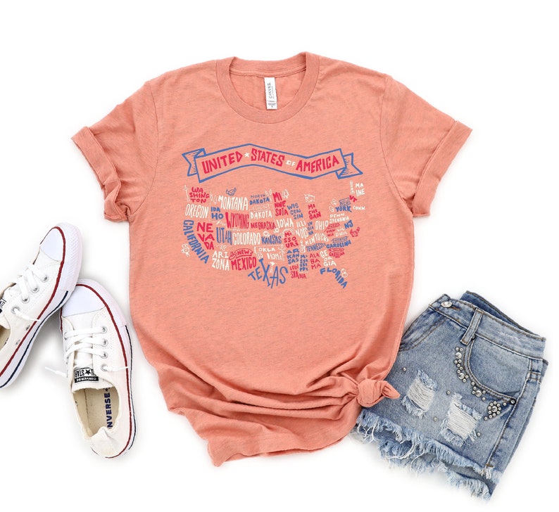United States Map Shirt American Flag Tee Patriotic Tee 4th | Etsy