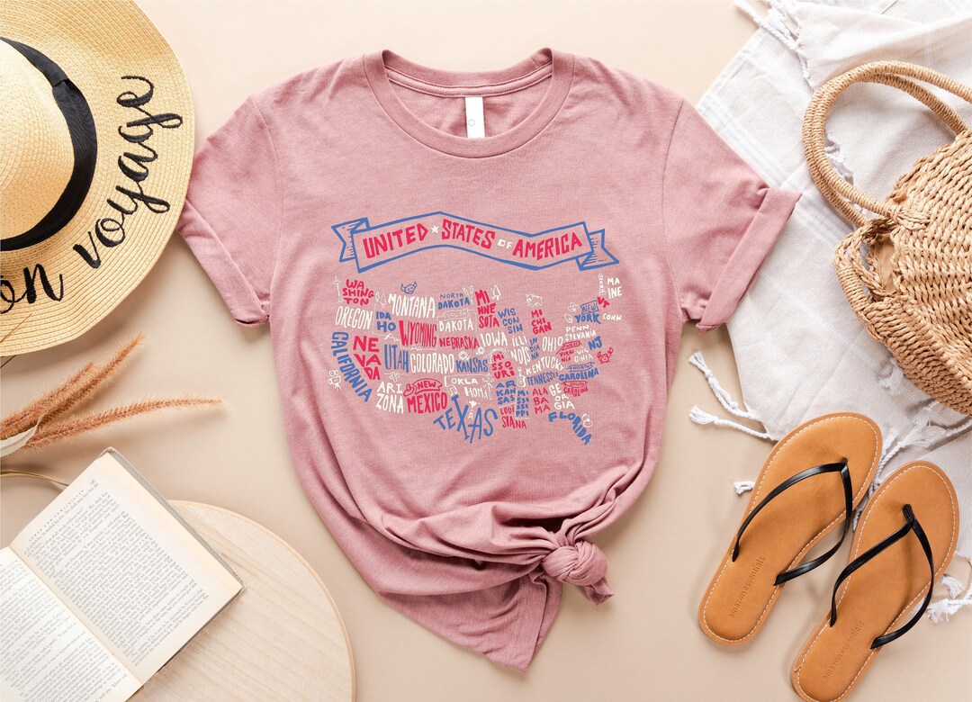 United States Map Shirt American Flag Tee Patriotic Tee 4th - Etsy