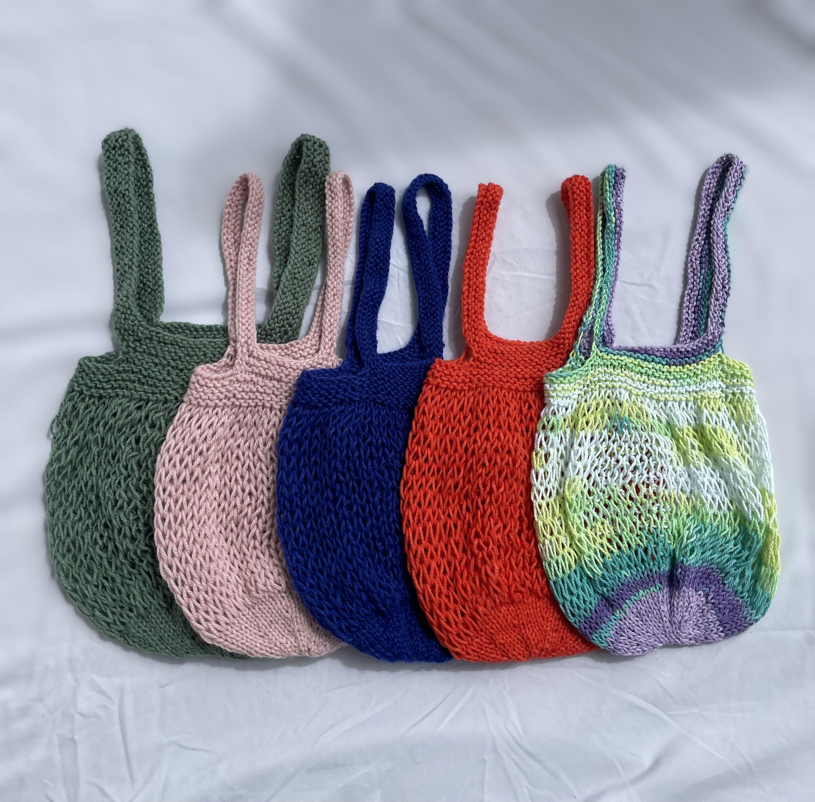 Knit Market Bag - Produce Bag - Farmers Market Bag - Tote Bag ...