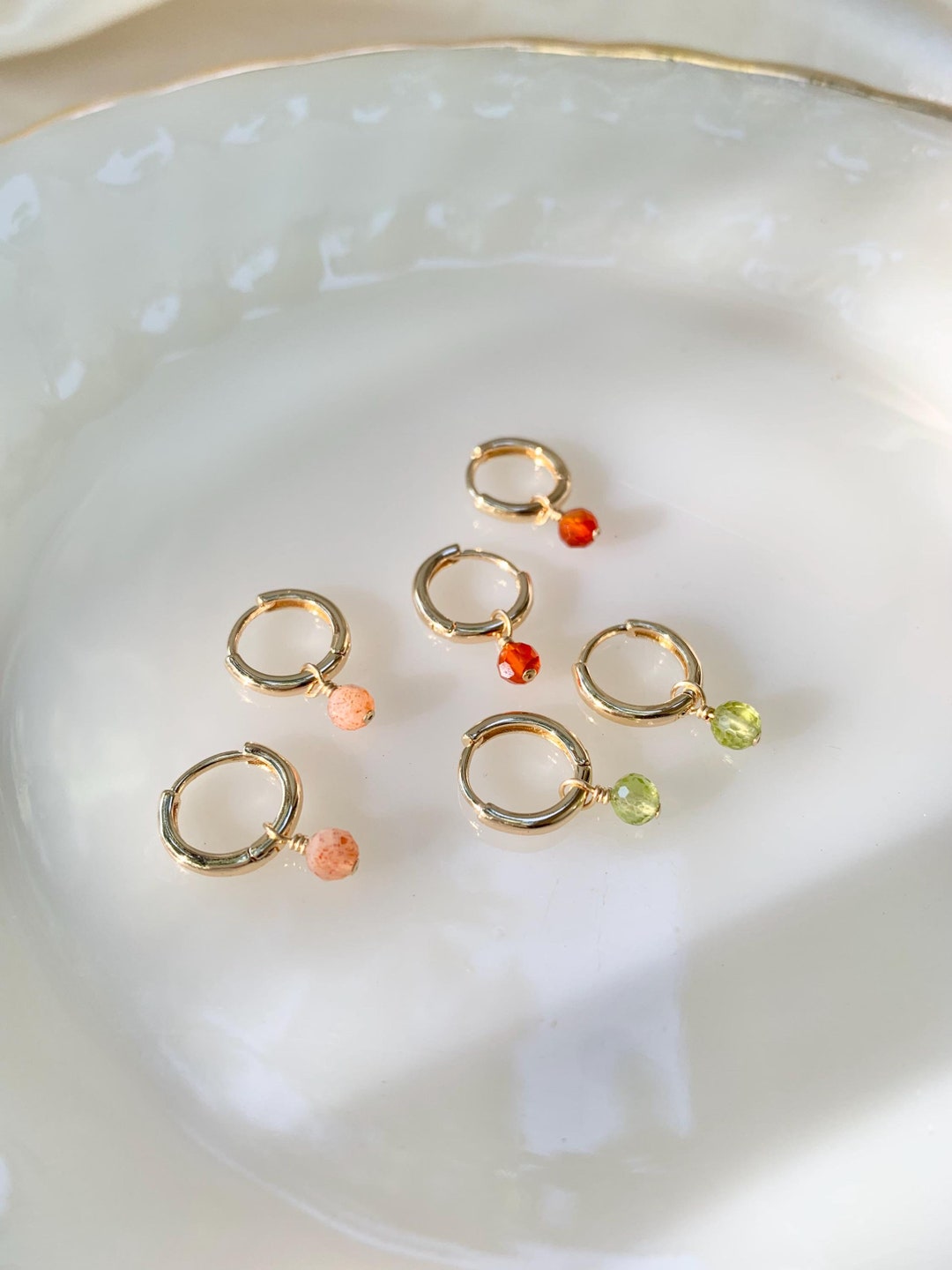 Kaitlyn Hoops | Dainty Gold Hoop Earrings | Minimalist Handmade ...