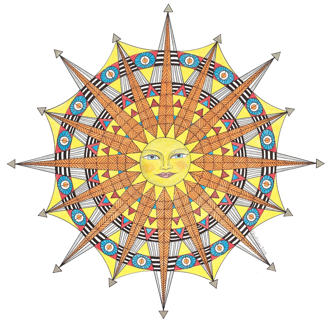 Sun Mandala by Kdwilliamsartdesign - Etsy