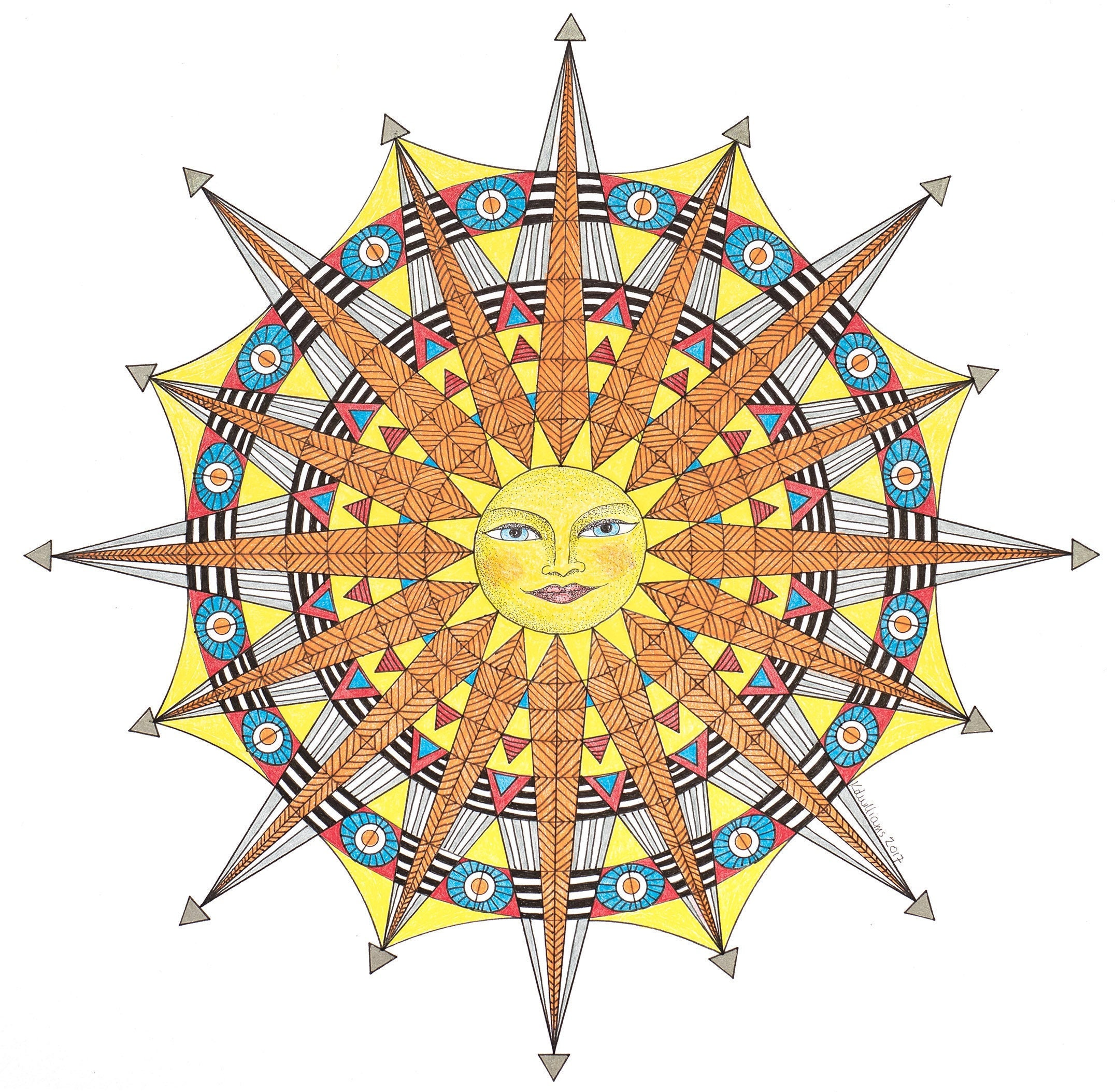 Sun Mandala by Kdwilliamsartdesign - Etsy