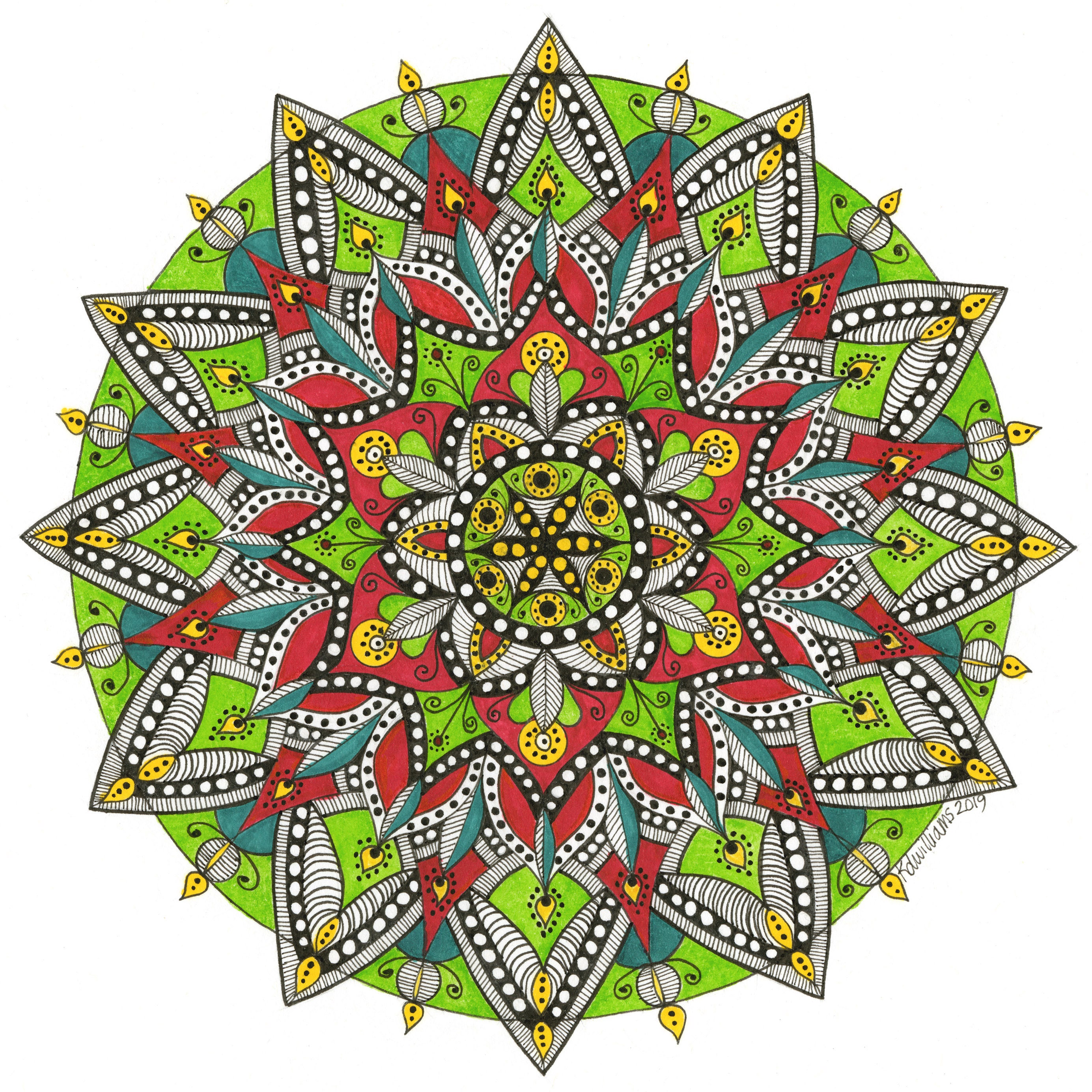 Christmas Mandala by Kdwilliamsartdesign - Etsy