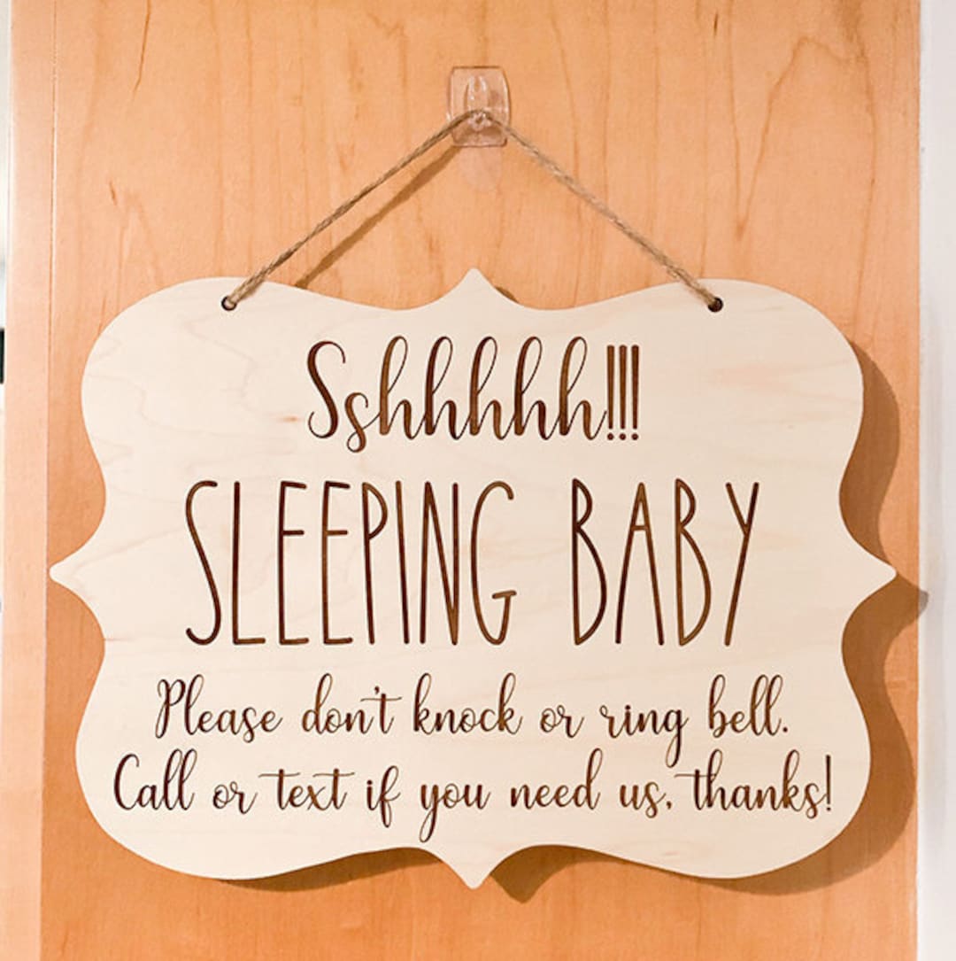 Wooden Baby Sleeping Sign - Etsy