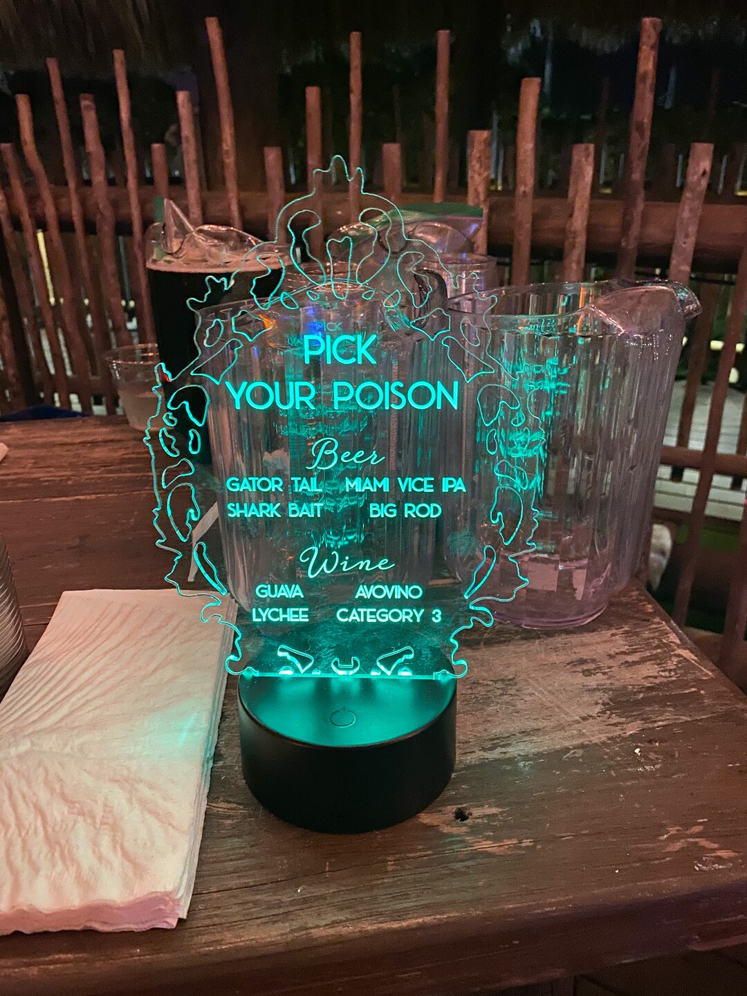 Bar Menu Lighted Sign - Etsy