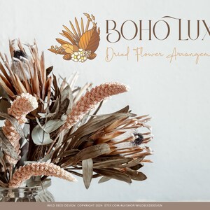 Premade Logo Design Dried Flower Arrangements Logo Florist Logo Flowers ...